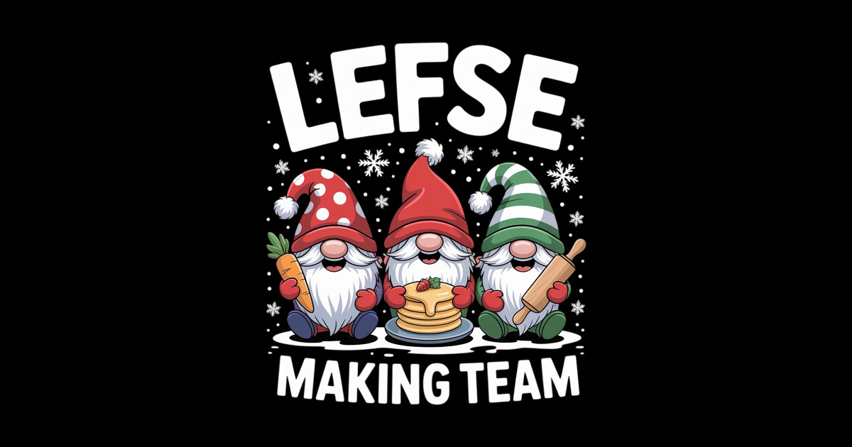 Lefse Making Team Christmas Baking Gnomes - Christmas Baking Gnomes ...