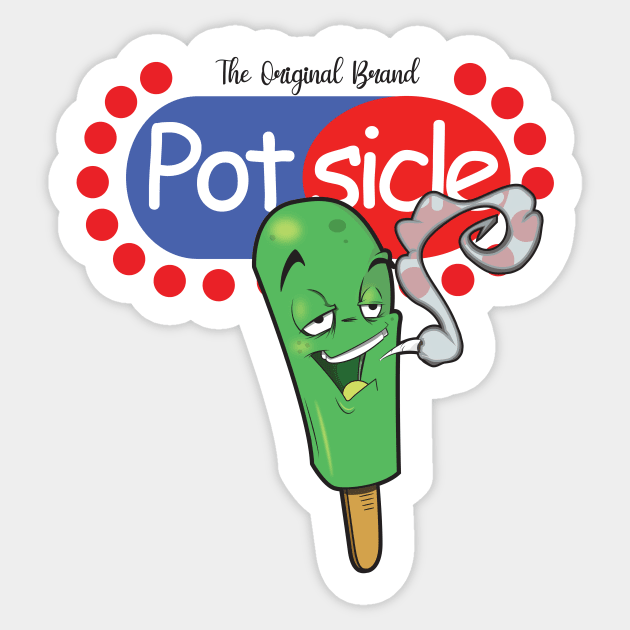 popsicle parody logo - Weed Smoking - Sticker | TeePublic