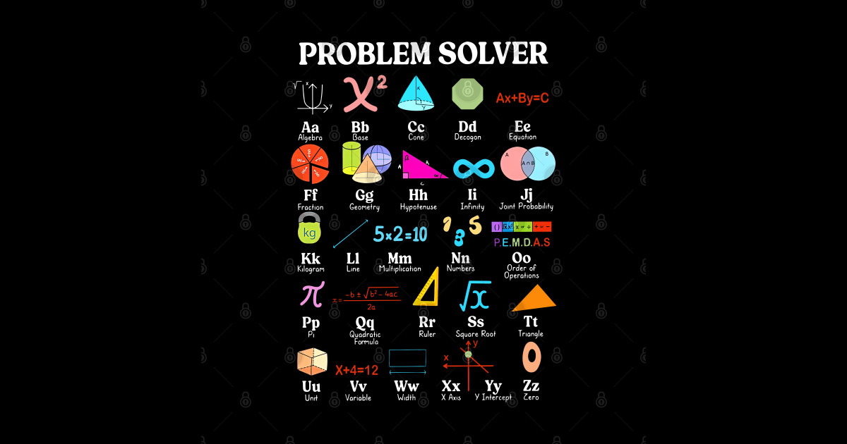Problem Solver Alphabet ABCs Math Teacher Back To School - Problem ...