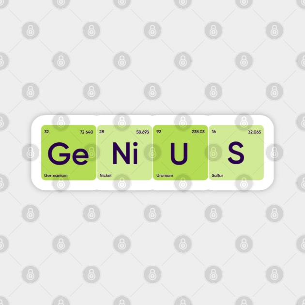 Genius Periodic Table of Elements - Genius - Magnet | TeePublic