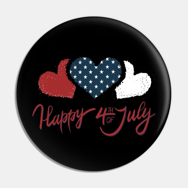 Happy 4th of July USA American Flag - 4th Of July - Pin | TeePublic