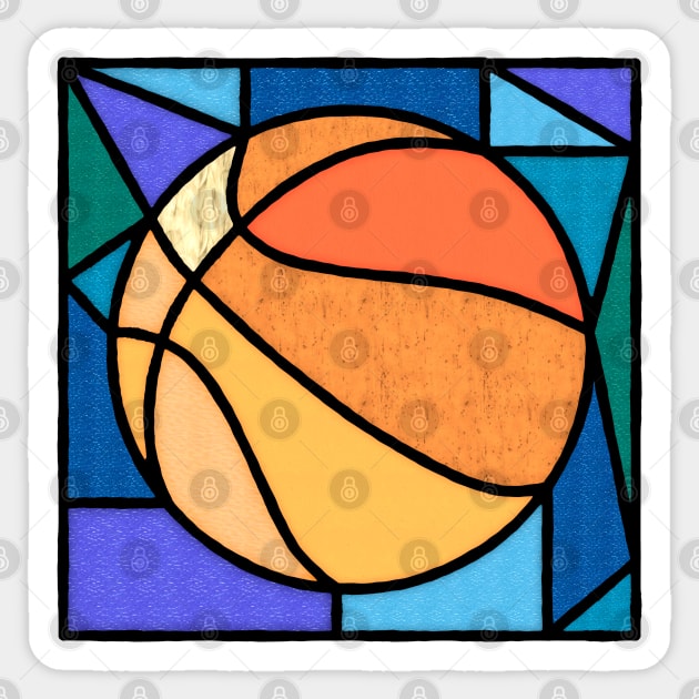 Stained Glass Basketball - Basketball - Sticker | TeePublic
