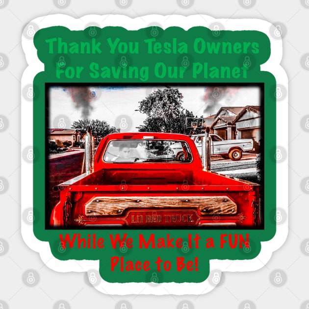 Thank You Tesla! - Dodge - Sticker | TeePublic