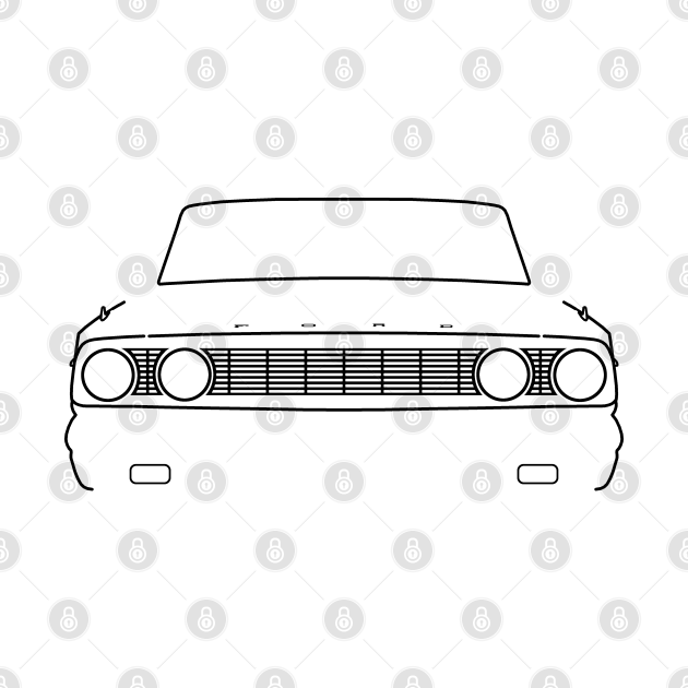 Ford Fairlane 1964 classic car outline graphic (black) - Classic Car ...