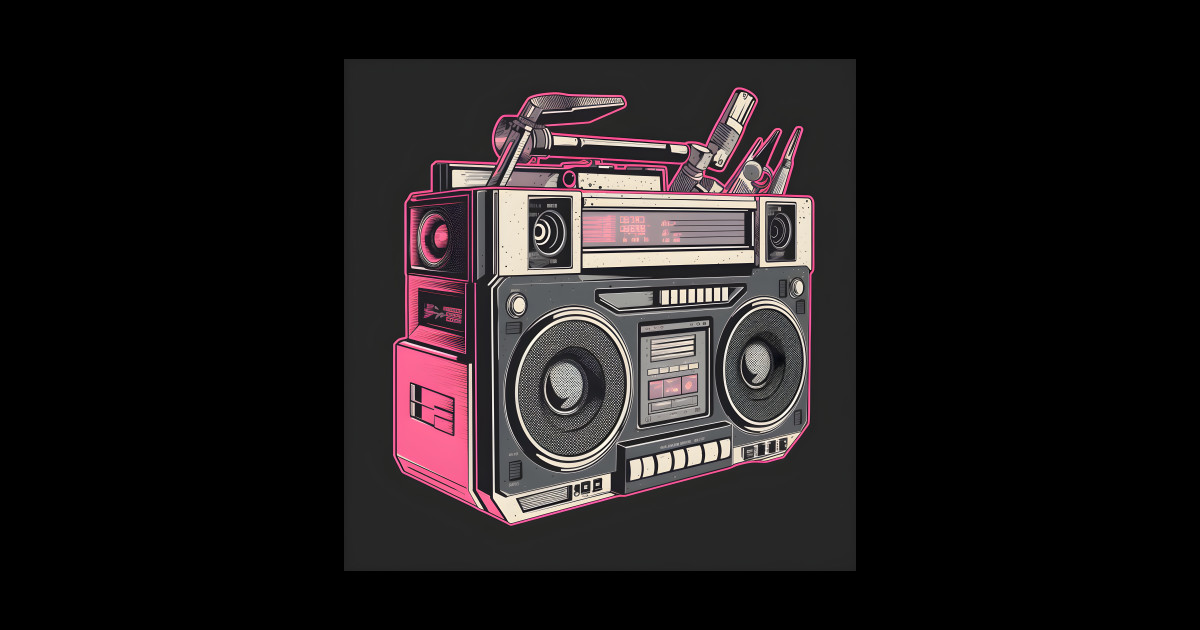 Ghetto Blaster Boom Box 80s Hip-Hop Stereo - Boombox - Sticker | TeePublic