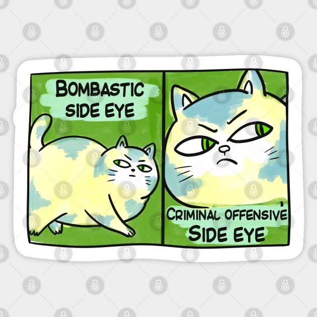 BOMBASTIC SIDE EYE FUNNY TIKTOK CAT MEME - Bombastic Side Eye - Sticker ...