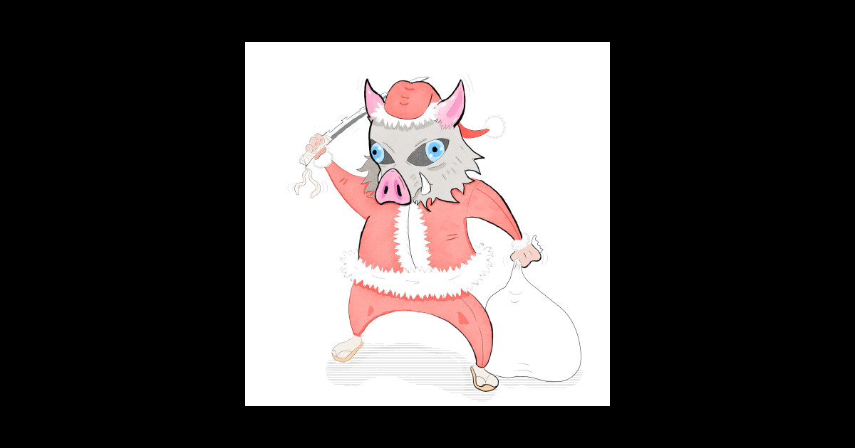 Christmas Inosuke - Demon Slayer Kimetsu No Yaiba - Posters and Art ...