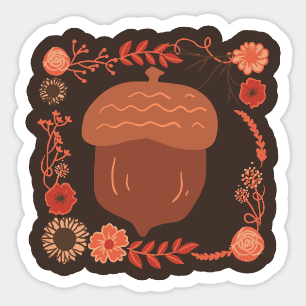Acorn In Fall - Fall - Sticker | TeePublic