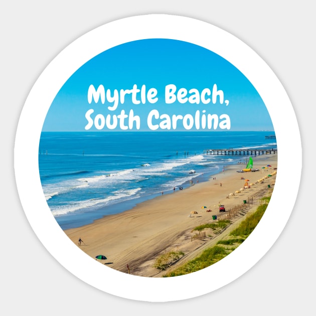 Myrtle Beach, South Carolina Sandy Beach - Myrtle Beach Sc - Sticker ...