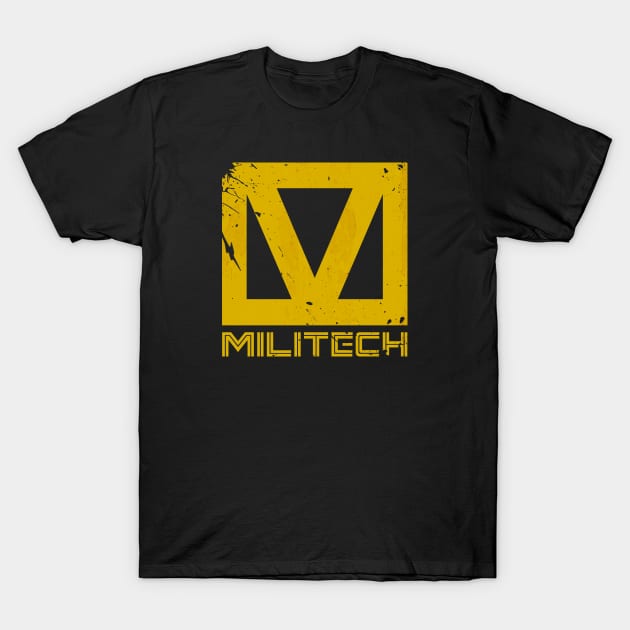 Cyberpunk Militech Logo - Worn - Cyberpunk - T-Shirt | TeePublic