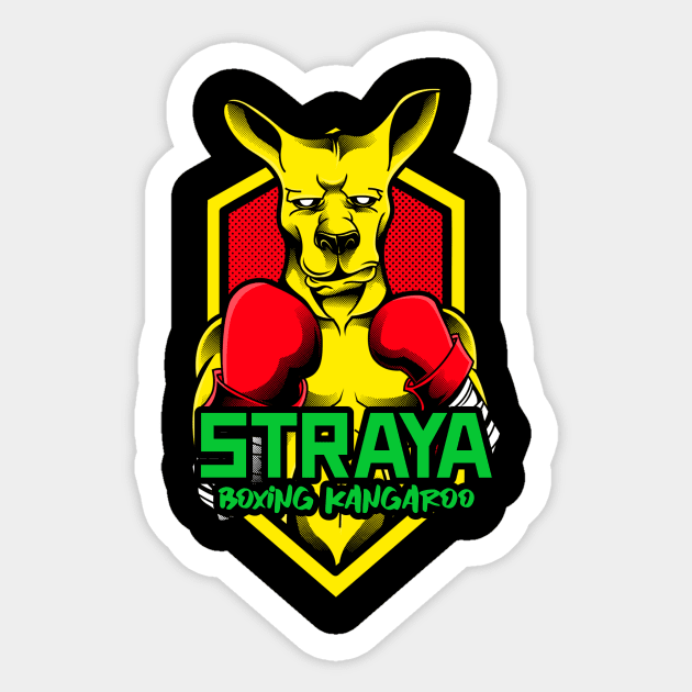 Straya Boxing Kangaroo - Kangaroo - Sticker | TeePublic