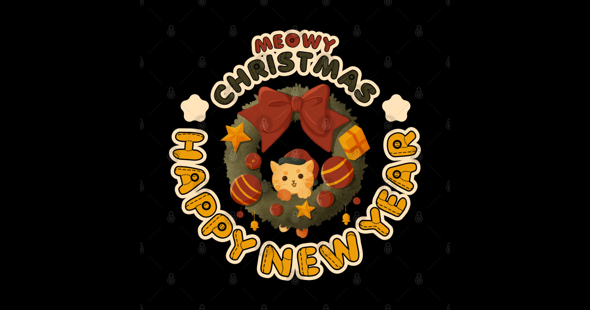 Meow Christmas - Meow Christmas - Sticker | TeePublic