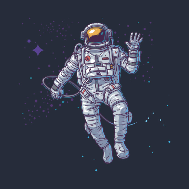 Waving Astronaut in Outerspace - Astronaut - T-Shirt | TeePublic