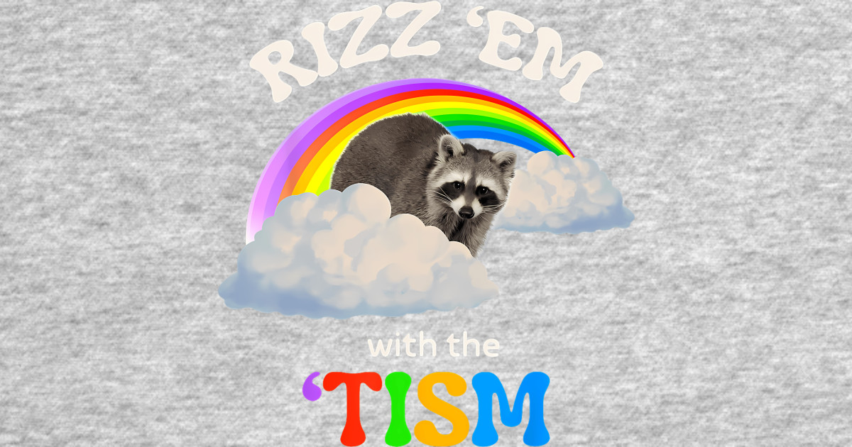 Funny Autism Rizz Em With The Tism Meme Autistic Racoon - Rizz Em With ...