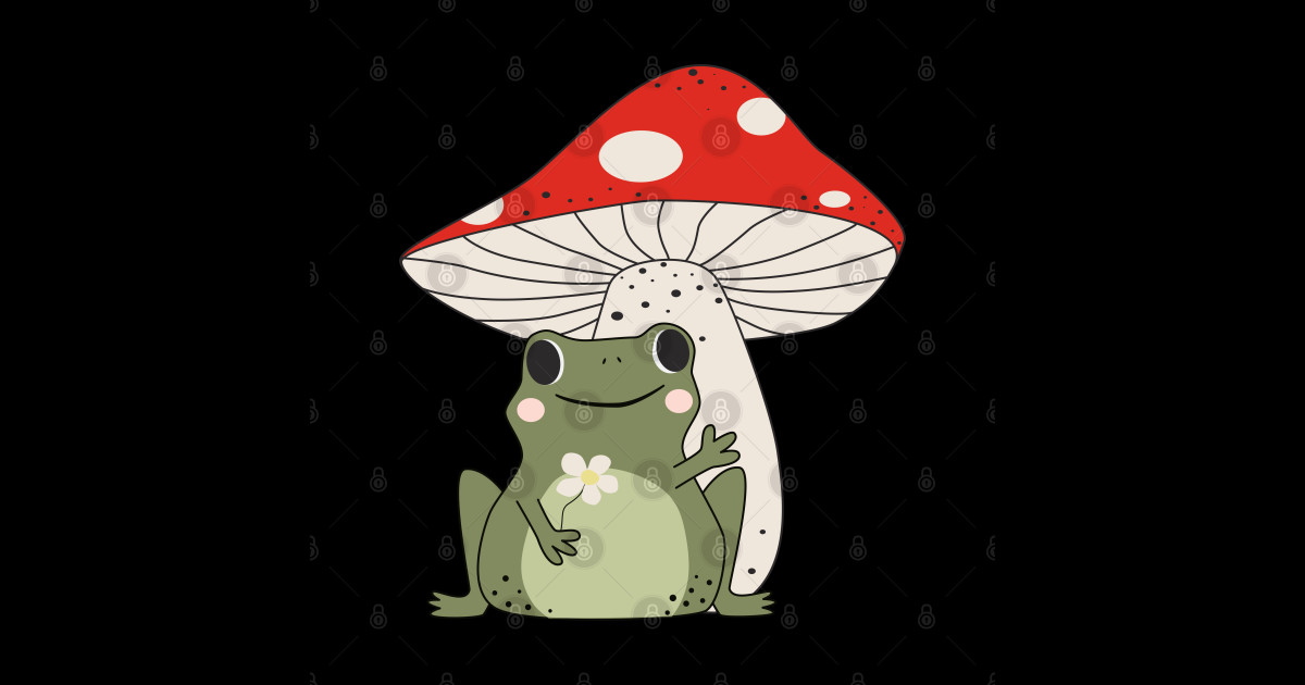 Happy Froggy - Frog Mushroom - Sticker | TeePublic