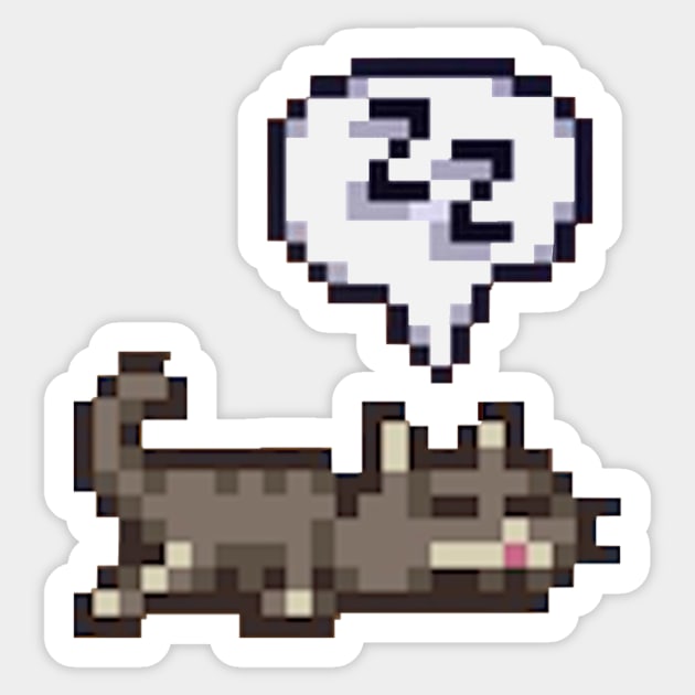 Stardew Valley Sleeping Cat Sploot - Sdv - Sticker | TeePublic