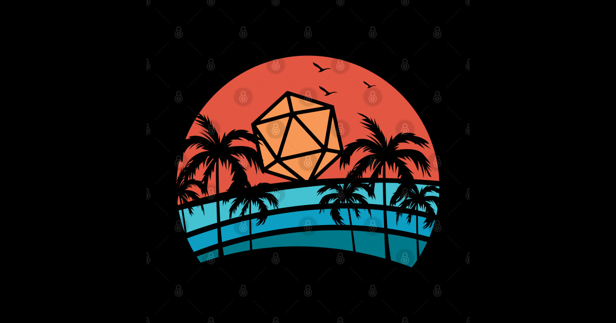 Polyhedral D20 Dice Sunset Tabletop RPG - Dungeons And Dragons ...