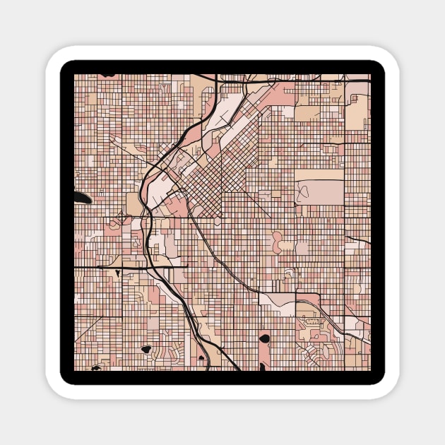 Denver Map Pattern in Soft Pink Pastels - Denver Map - Magnet | TeePublic