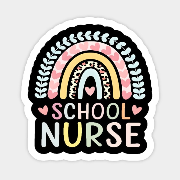 School Nurse Boho Rainbow Leopard Nurse Week 2025 - School Nurse Boho ...