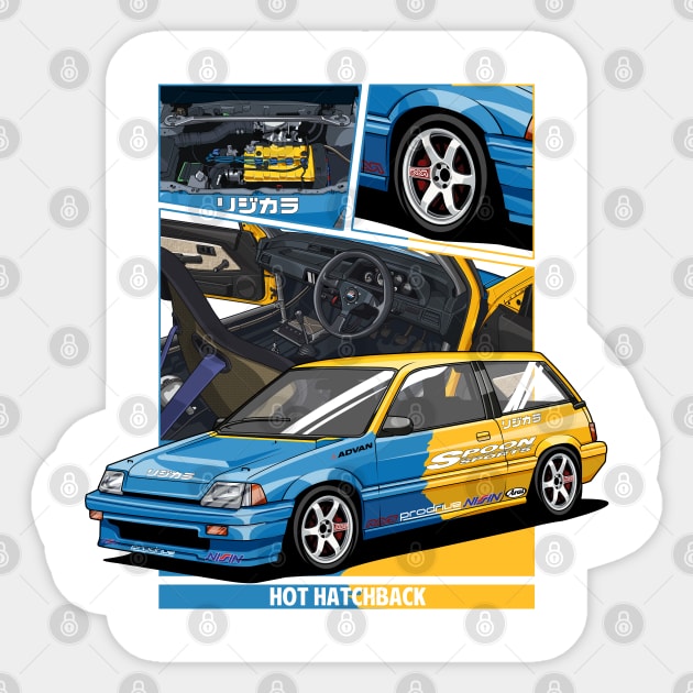 The 90s Hot Hatchback - Civic - Sticker | TeePublic