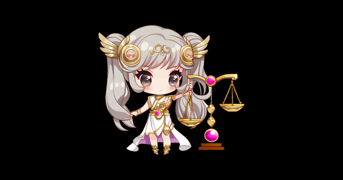 Libra Chibi Zodiac Anime Girl - Libra - Sticker | TeePublic
