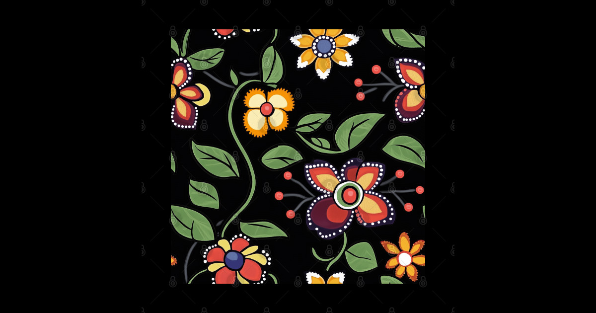 Native Ojibwe Floral Patterns - Ojibwe Floral Art - Sticker | TeePublic