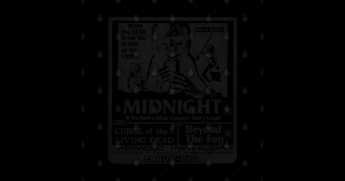 Midnight Drive-In 80s Horror Movies Flyer - Horror - Sticker | TeePublic