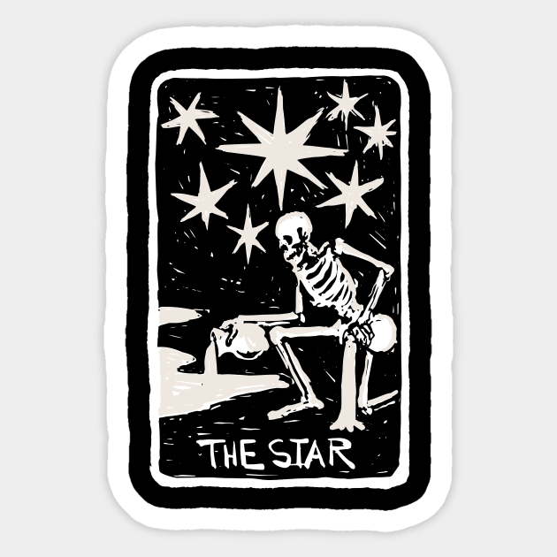 The Star Skeleton Skull Tarot Card - The Star - Sticker | TeePublic