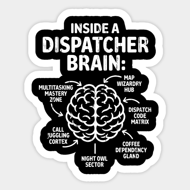 Inside A Dispatcher Brain - Inside A Dispatcher Brain - Sticker | TeePublic