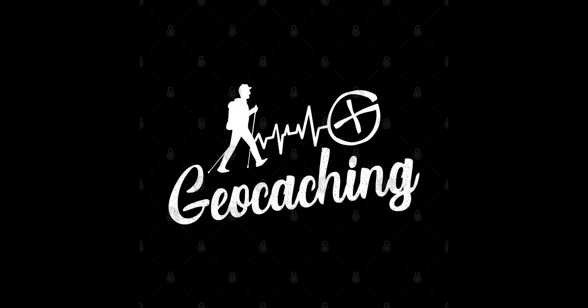 Geocaching - Heartbeat ECG Geocacher Silhouette - Geocaching - Posters ...