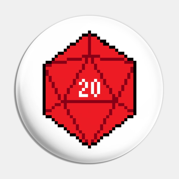 d20 Natural 20 - Die - Pin | TeePublic