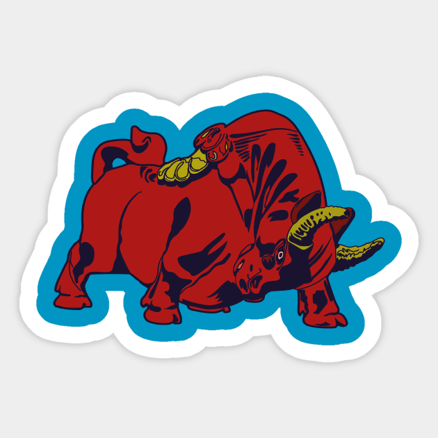 Big red bull - Bull - Sticker | TeePublic