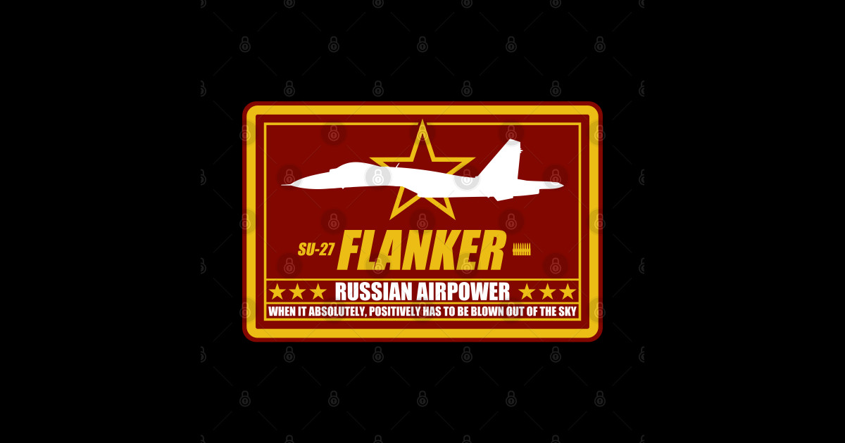 SU-27 Flanker - Russian Su27 Flanker - Sticker | TeePublic