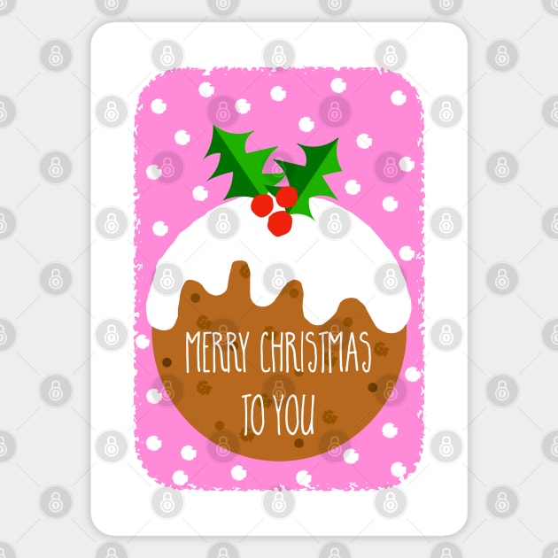 Christmas Pudding Festive Greeting ( pink version ) - Christmas Pudding ...