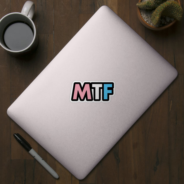 MTF Transgender Flag Colors - Male To Female - Mtf - Sticker | TeePublic