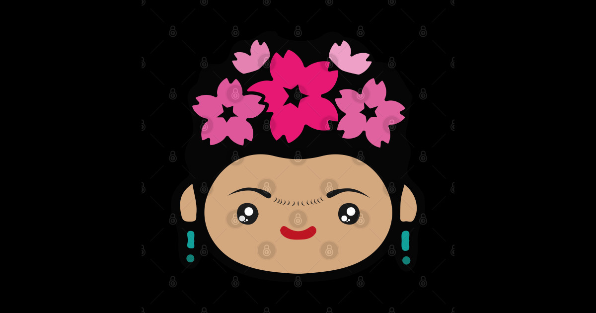 Adorable Frida Kahlo Mexican female artist cute kawaii portrait ...
