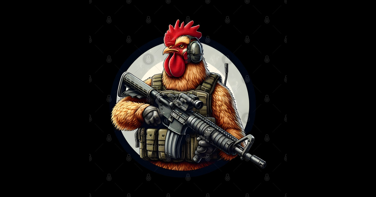 Tactical chicken - Chicken - Sticker | TeePublic