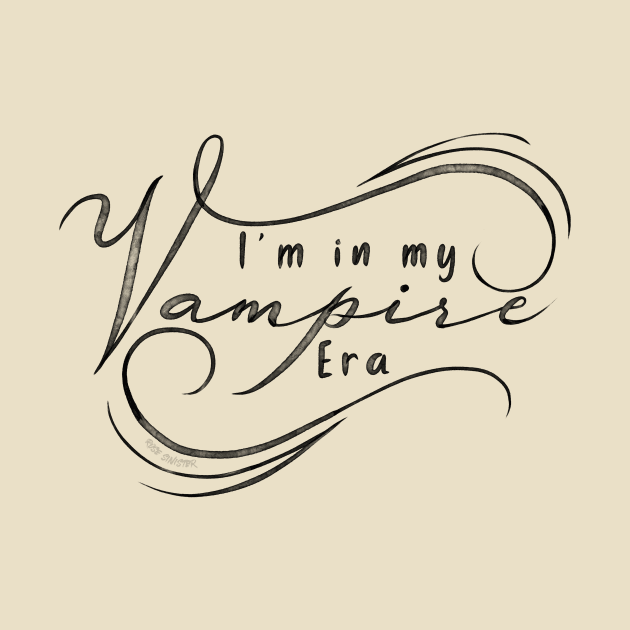 Vampire Era Elegant Calligraphy - Vampire - T-Shirt | TeePublic
