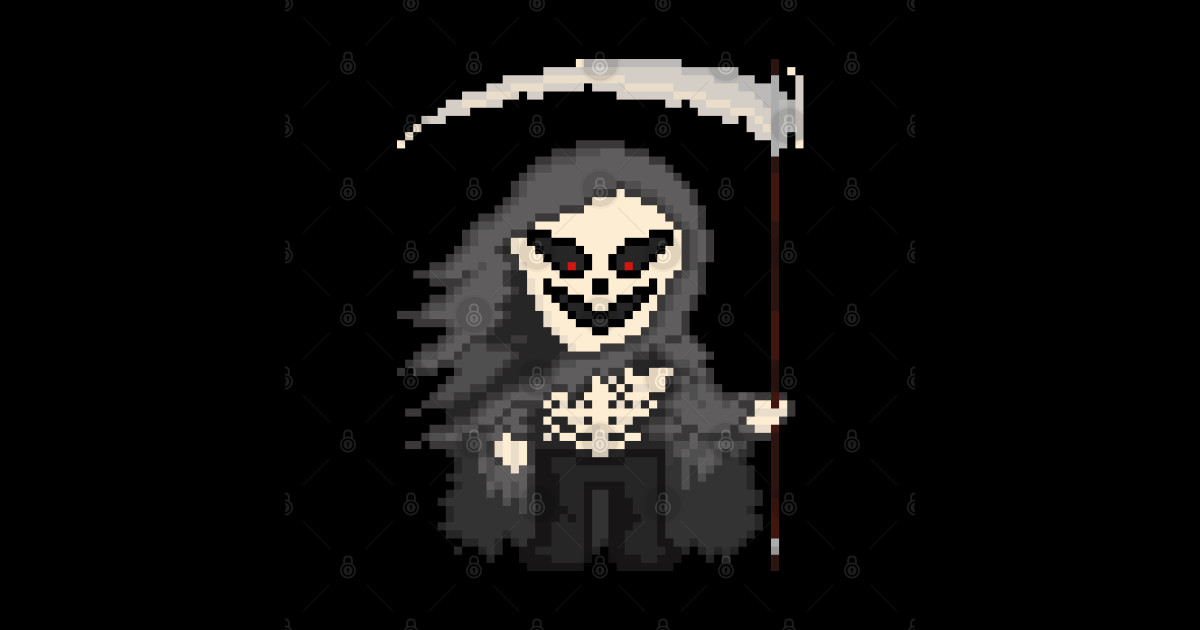 Pixel Monster Grim Reaper - Pixel Reaper - Sticker | TeePublic