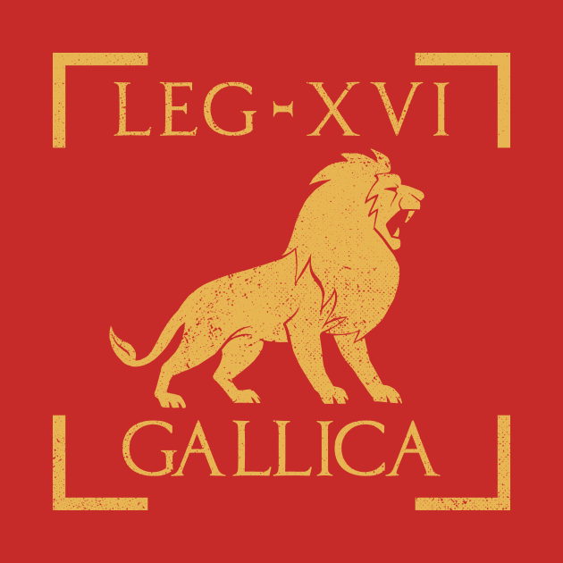 Legio XVI Gallica Lion Emblem Roman Legion - Vexillum - T-Shirt | TeePublic