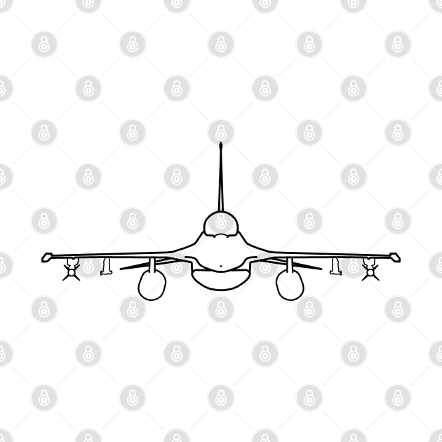 F-16 classic aircraft outline graphic (black) - F16 - Tapestry | TeePublic