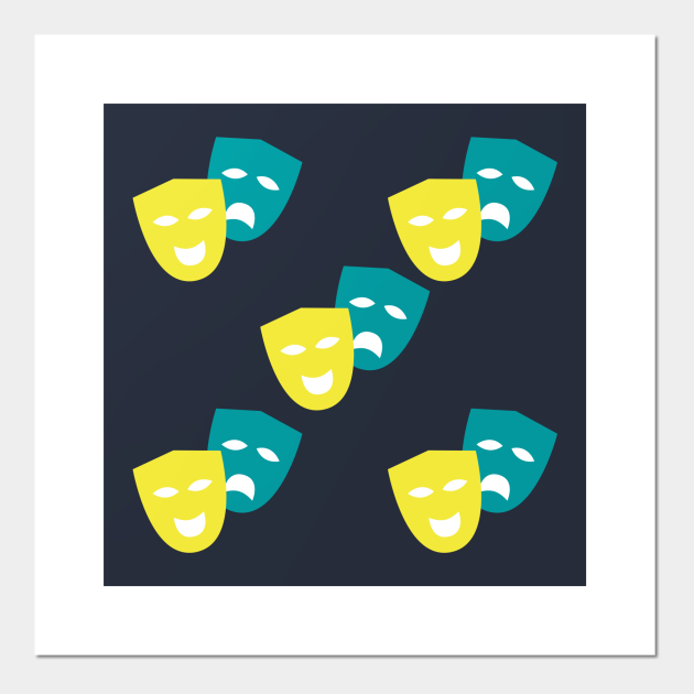 Theatre Masks Perfect Theatre Gift Pattern - Theatre Masks - Posters ...