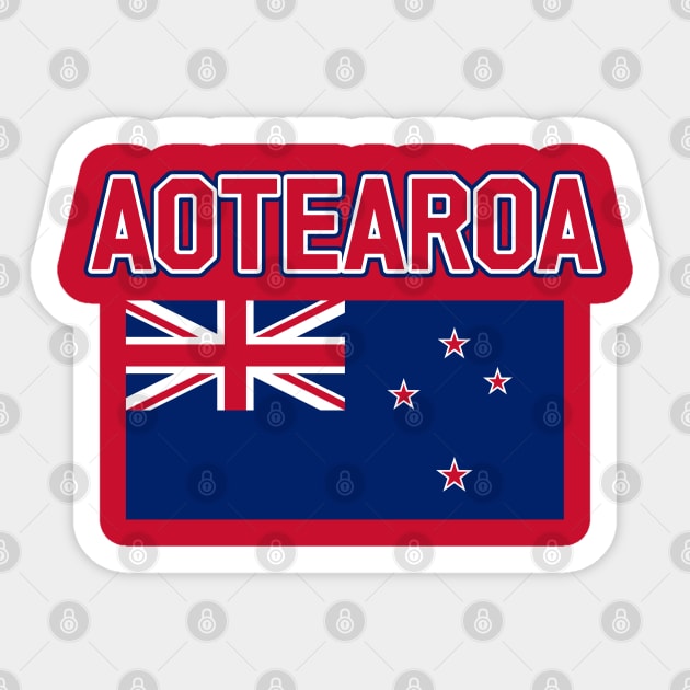 Aotearoa with Flag - Aotearoa - Sticker | TeePublic