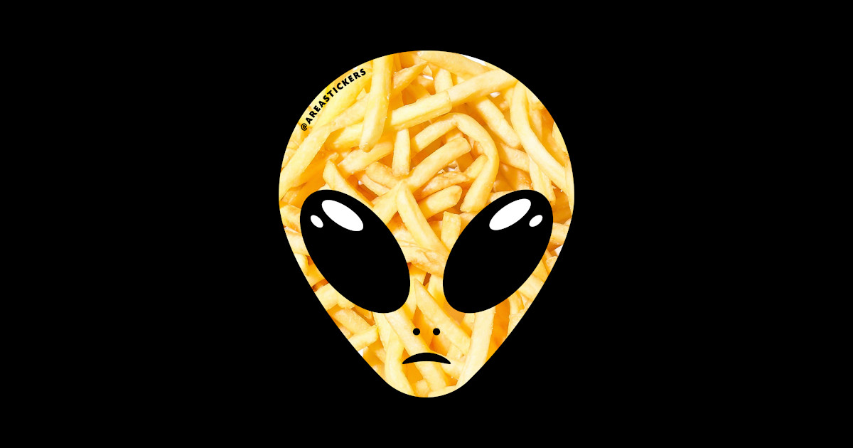 Alien head - fries skin - Fries Skin - Sticker | TeePublic