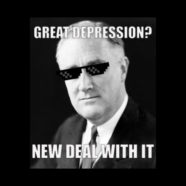 Funny FDR Great Depression Deal With It History Meme T-shirt - Franklin ...