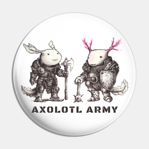 Axolotl Army medieval - Armored Ajolotl - Gifts For Women - Pin | TeePublic