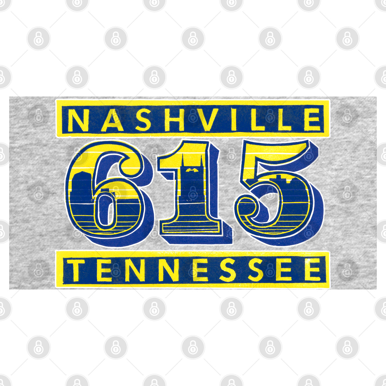 Nashville 615 Area Code Skyline - Nashville - T-Shirt | TeePublic