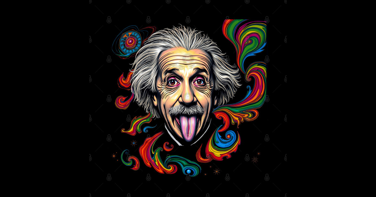 Einstein's Quantum Psychedelic Exploration - Einstein Portrait ...