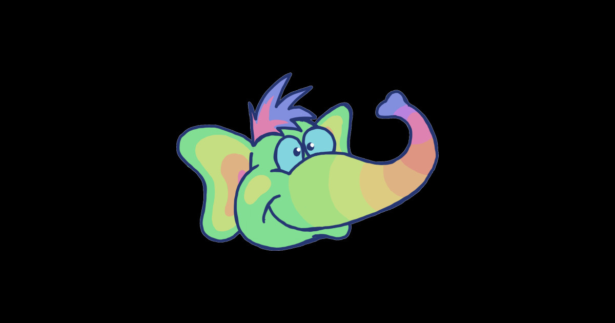 Colorful Wacky Pomo Cartoon Elephant - Elephant - Sticker | TeePublic