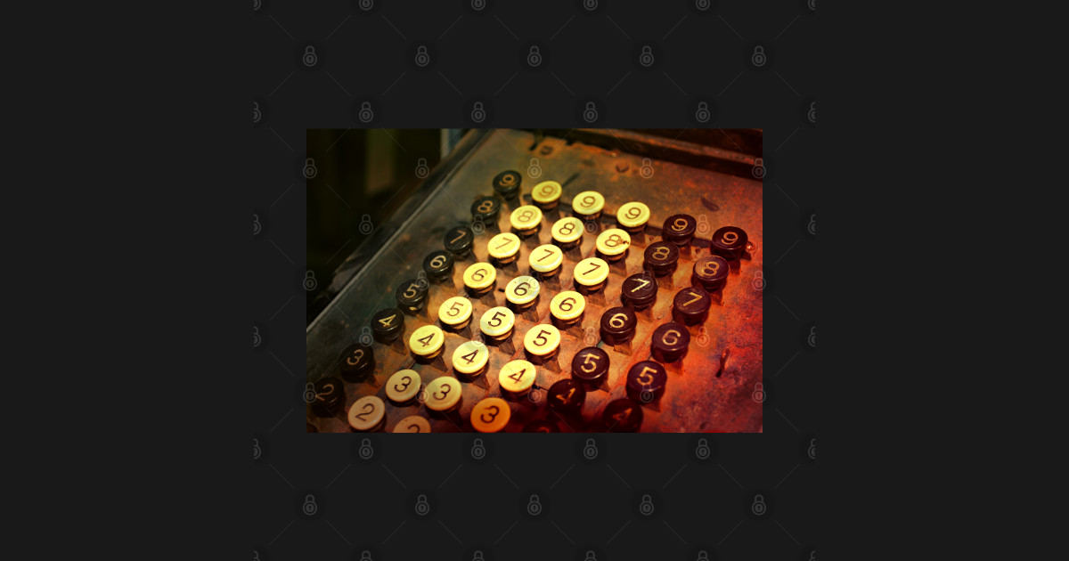 Antique Adding Machine Keys - photography - Adding Machine - T-Shirt ...